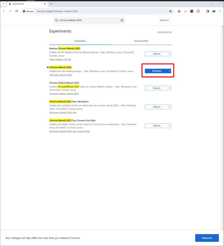 【Refresh 2023】変更されたChromeのUIを戻す方法 | ちょこっと生活向上 ークオリティ・オブ・ライフー